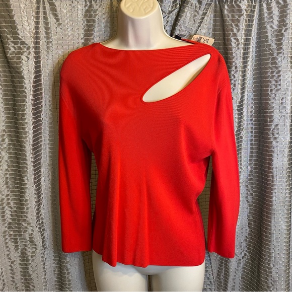 Cyrus | Tops | Nwt Cyrus Bright Red Cutout Blouse Large | Poshmark
